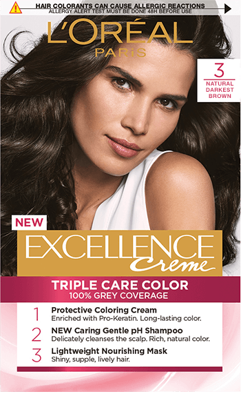 Excellence Crème Hair Colour Permanent Hair Colour 3 Natural Darkest ...